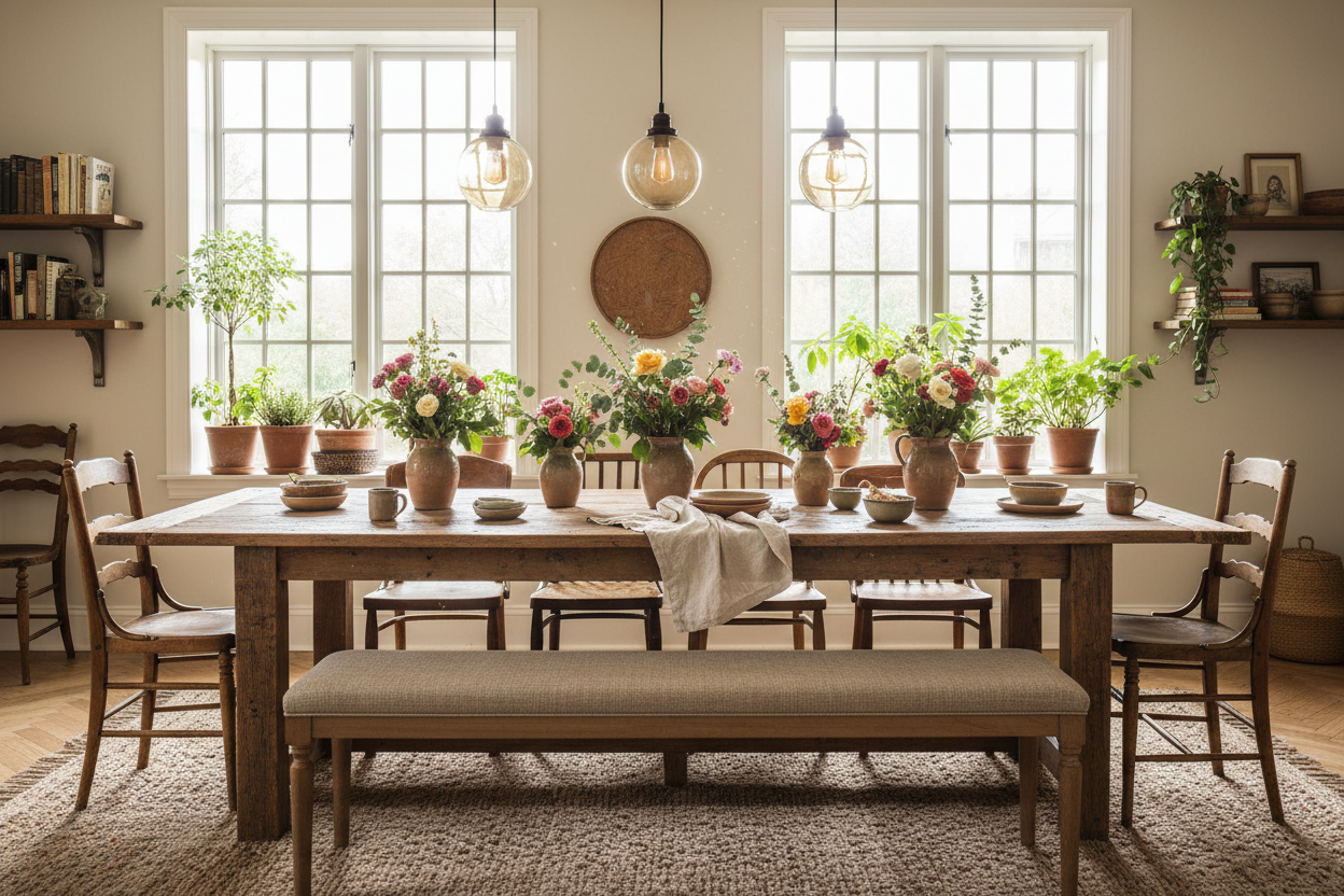 Design Ideas to Make a Kitchen Long Table the Heart of Your Home