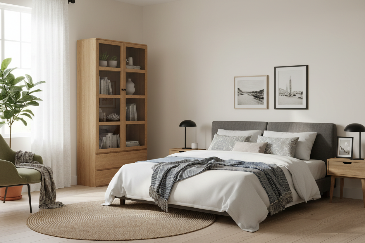 Your Small Bedroom Desperately Needs a Tall Wood Cabinet