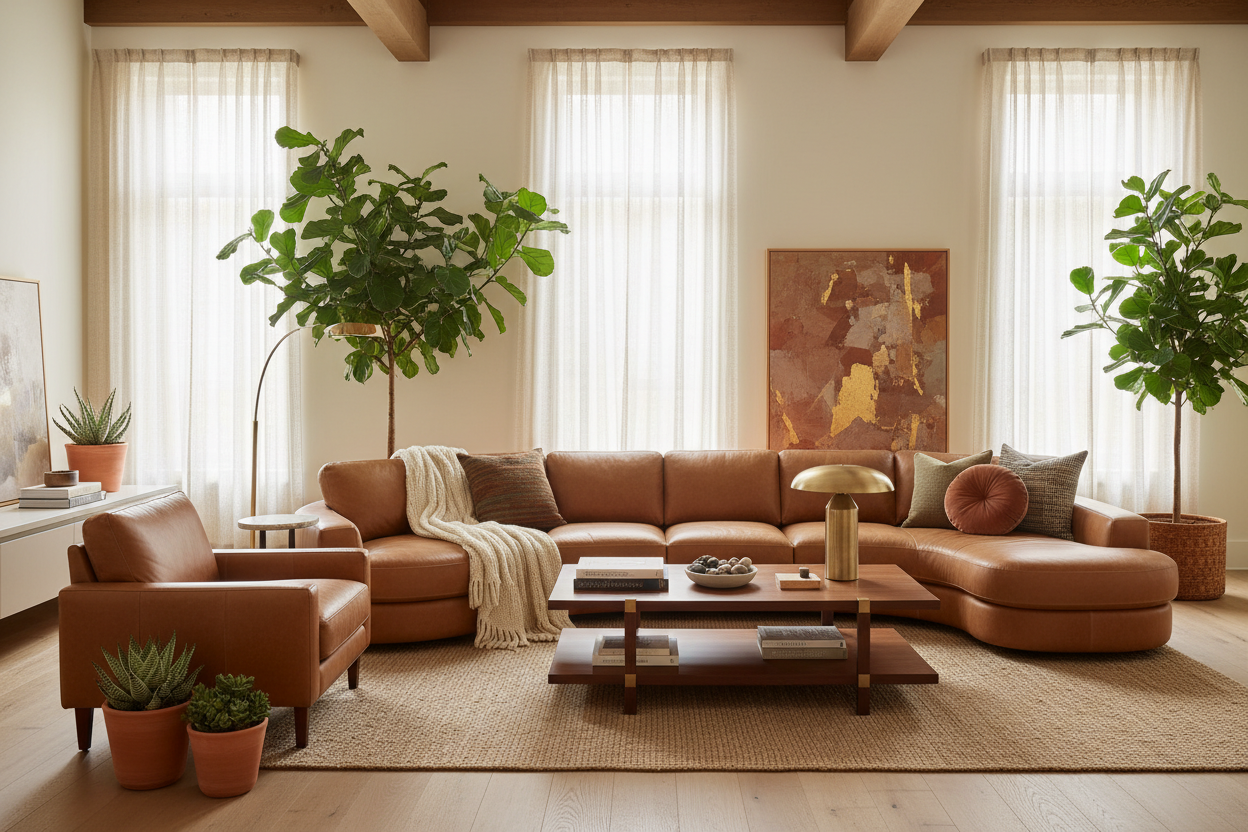 How to Style a Leather Sofa Light Brown for Timeless Warmth