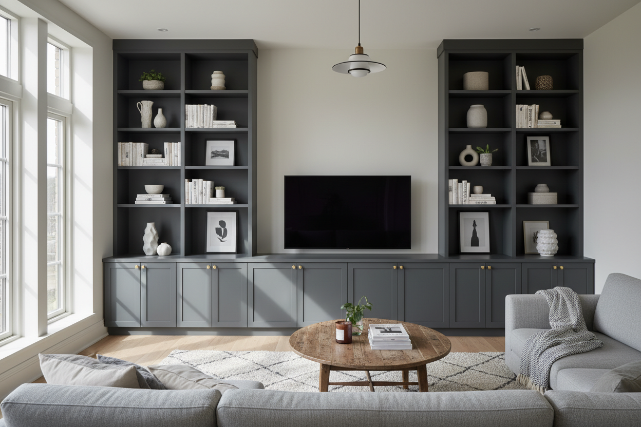 How to Style IKEA Built-In Cabinets Living Room for a Custom Look