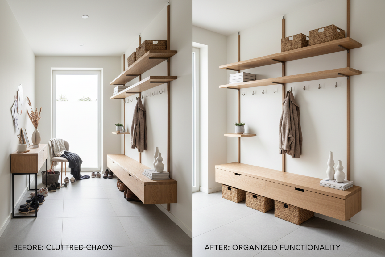 Is Your Hallway a Dump Zone? Here’s How the Right Shelving Changes Eve