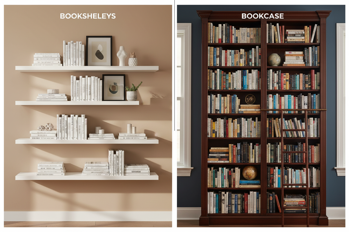 The Real Difference Between Bookshelves and Bookcases (And Why It Matt