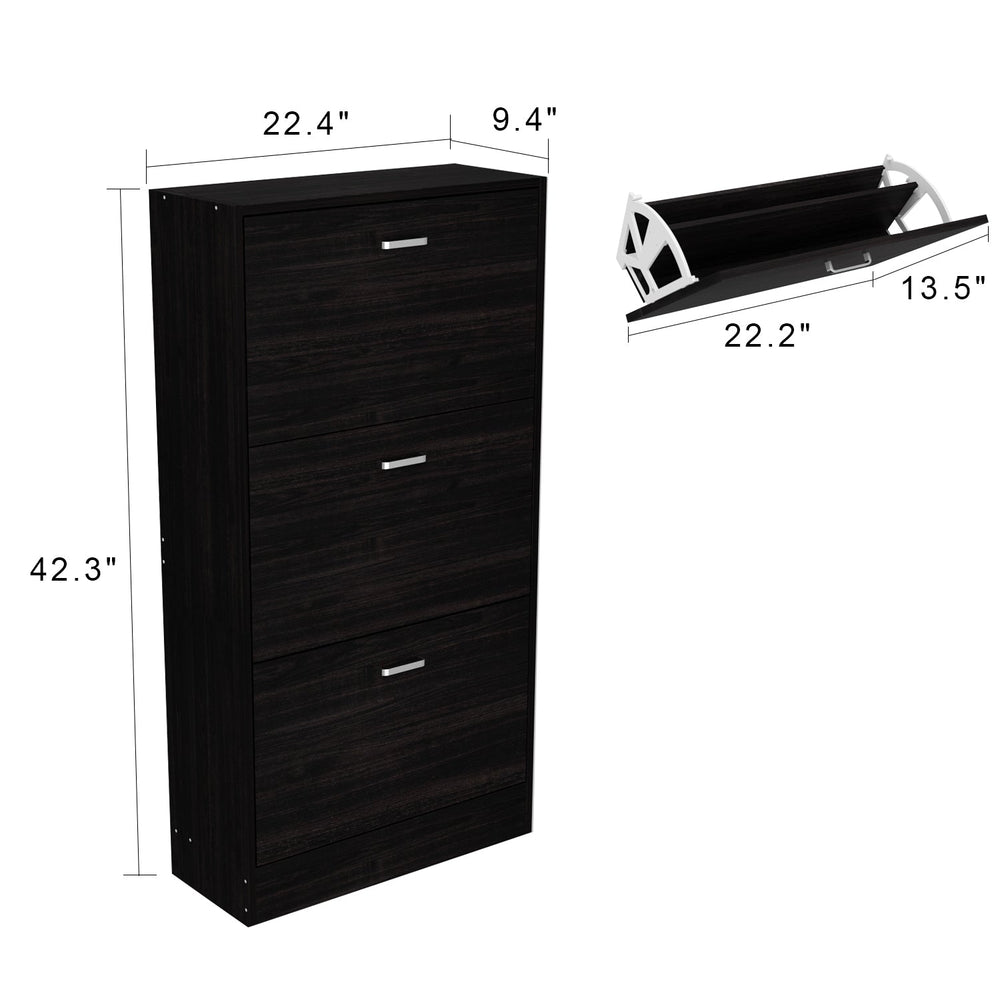 Shoe Cabinet 3-Flip Drawers